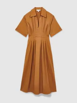 REISS Aubrey Cotton Midi Dress