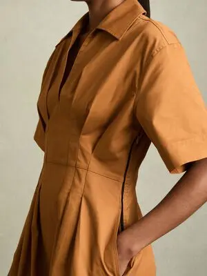 REISS Aubrey Cotton Midi Dress
