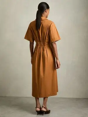 REISS Aubrey Cotton Midi Dress