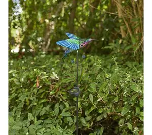 GLITZHOME 36' Solar Lighted Hummingbird Bed Gar Den Stake - One-color