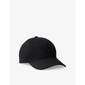 Prada Logo-embroidered Cotton-canvas Baseball Cap - Black