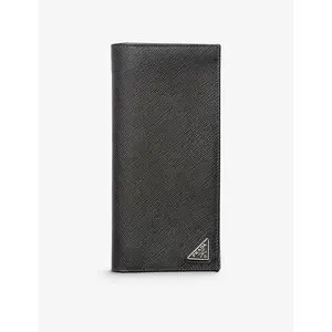 Prada Triangle-logo Saffiano Leather Wallet - Black