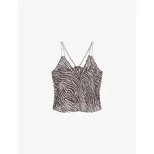 IRO PARIS Vojita Zebra-print Lyocell-blend Top