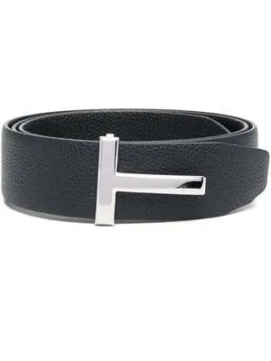 TOM FORD Reversible Calfskin Leather Belt - Black