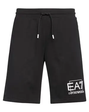 EA7 Cotton French Terry Shorts - Black