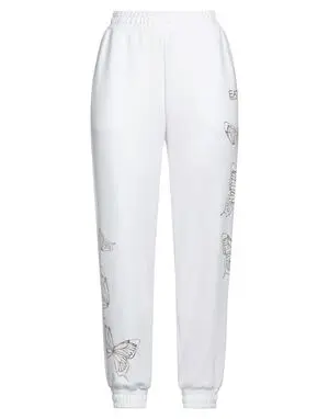 EA7 Polyester, Modal, Elastane Track Pants With Metallic Print - White