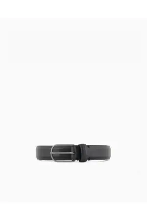 Emporio Armani Pebbled Leather Belt - Black