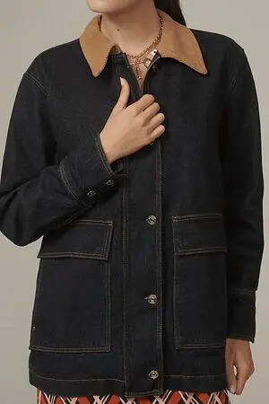 REFORMATION Archer Denim Jacket - Dark Denim