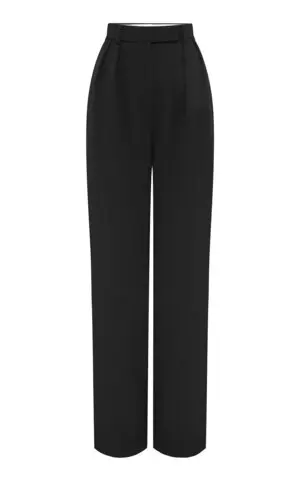 Alex Perry Tailored Wool-blend Straight-leg Trousers - Black