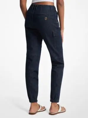 Michael Kors Washed Stretch Denim Cargo Jeans