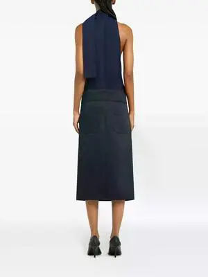 COURREGES Belted Midi Skirt - Blue