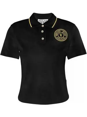Versace Logo-embroidered Polo Shirt - Black