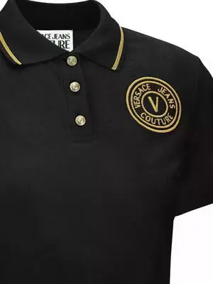 Versace Logo-embroidered Polo Shirt - Black