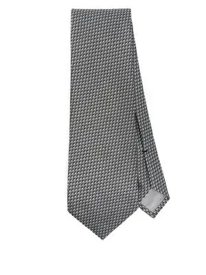 TOM FORD TOM FORD Patterned Jacquard Tie Grey