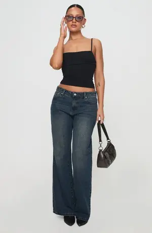 Princess Polly Ruched Camisole - Black