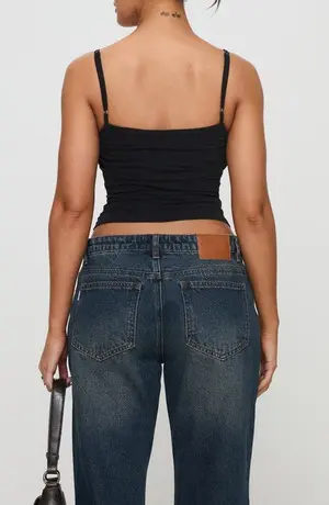 Princess Polly Ruched Camisole - Black