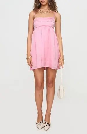 Princess Polly Ortega Babydoll Mini Dress - Pink