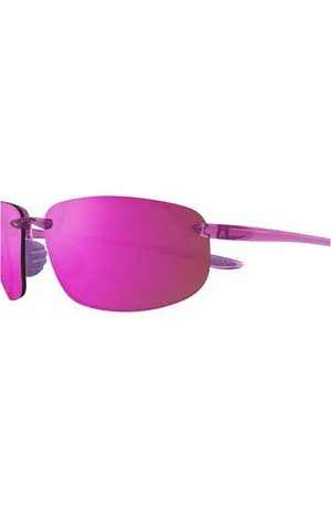 Maui Jim Ho'okipa 64mm Rectangular Sunglasses - Shiny Cyclamen Pink