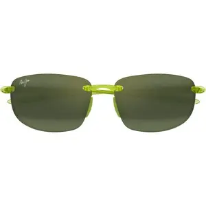 Maui Jim Maui Jim Ho'okipa 64mm Rectangular Sunglasses Shiny Transparent Light Green
