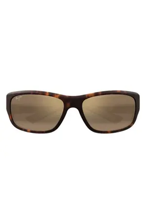 Maui Jim Mauklele Rectangular Sunglasses - Matte Dark Havana/ Bronze