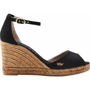 VISCATA Aiguafreda Canvas Espadrille Wedge Sandals - Black