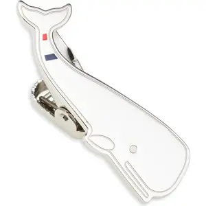 Thom Browne Whale Sterling & Enamel Tie Clip - Silver