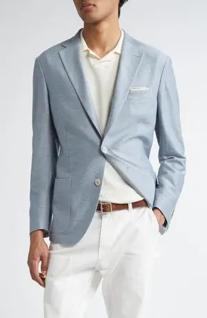 Eleventy Cotton & Linen Sport Coat - 08 Denim