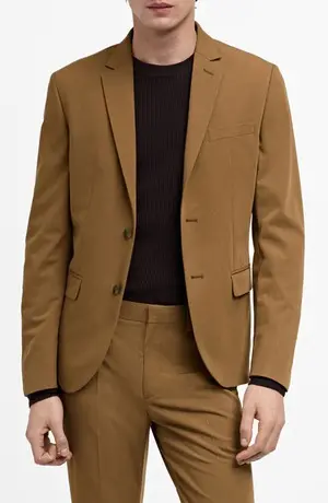 Mango Notched Lapel Coats For Men