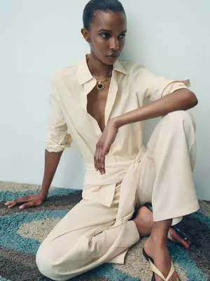 REFORMATION Alfie Relaxed Shirt - Ivory