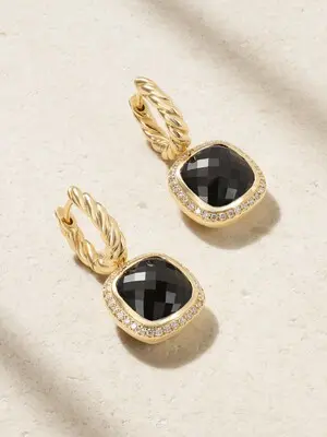 David Yurman Albion Onyx And Diamond Earrings - Black