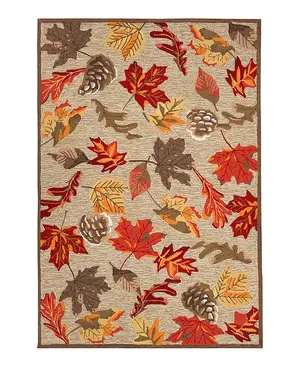 LIORA MANNE Ravella Falling Leaves Area Rug, 3'6 X 5'6 - Natural