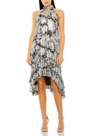 Mac Duggal Floral Ruffle A-line Mini Dress - Black Multi