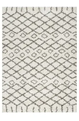 JONATHAN Y Algaida Moroccan Diamond Shag Area Rug - Beige/dark Gray