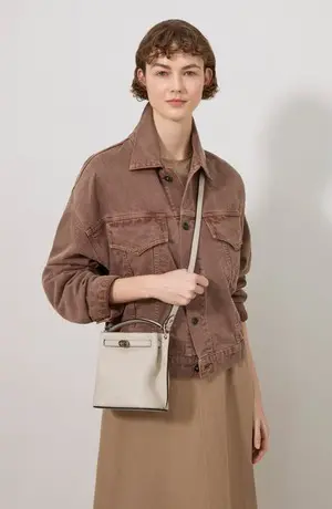 Mulberry Mini Islington Leather Bucket Bag - Chalk