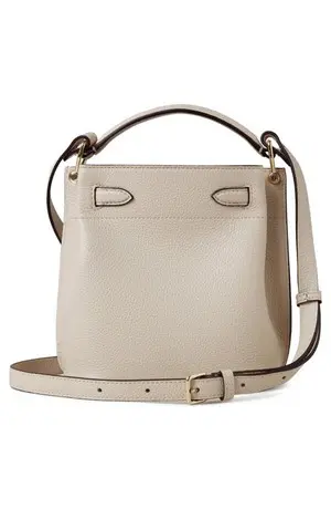 Mulberry Mini Islington Leather Bucket Bag - Chalk
