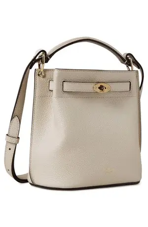 Mulberry Mini Islington Leather Bucket Bag - Chalk