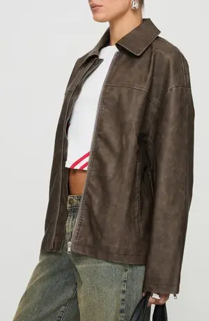 Princess Polly Oversized Faux Leather Jacket