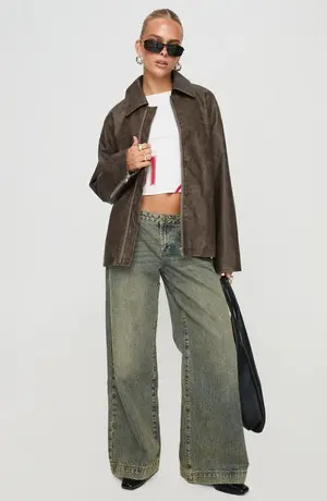 Princess Polly Oversized Faux Leather Jacket