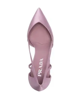 Prada Satin Cut-out Pumps - White
