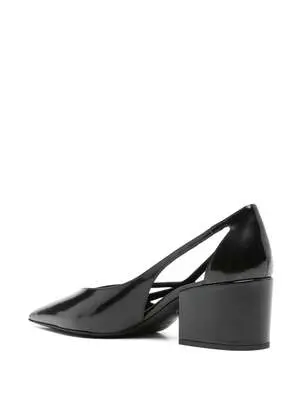 Prada Leather Cut-out Pumps - Black