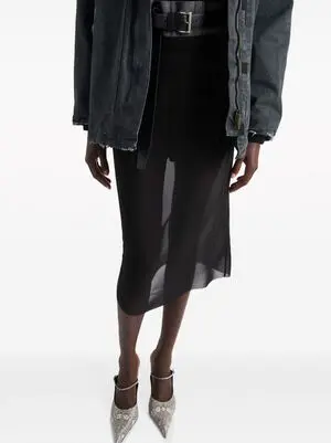 Prada Georgette Midi Skirt