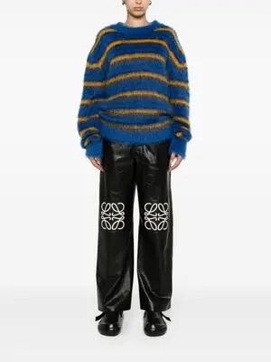 Loewe Anagram Baggy Leather Trousers
