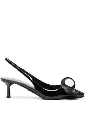 Prada Patent Leather Slingback Pumps - Black