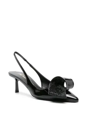 Prada Patent Leather Slingback Pumps - Black