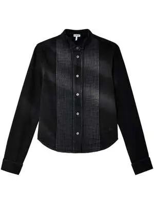 Loewe Pleated Denim Shirt - Black