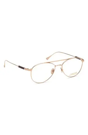 TOM FORD 54mm Pilot Optical Glasses - Rose Gold