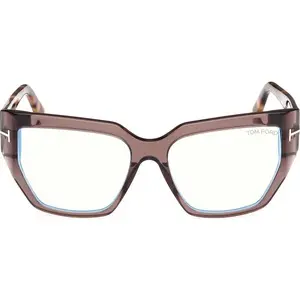 TOM FORD 54mm Square Optical Glasses - Warm Brown / Blonde Havana