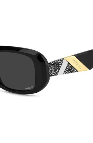 Missoni 52mm Rectangular Sunglasses - Black/ Grey
