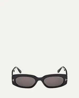 TOM FORD Cielle Oval Sunglasses - Shiny Black