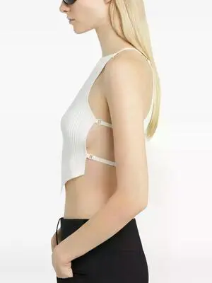 COURREGES Ribbed-knit Crop Top